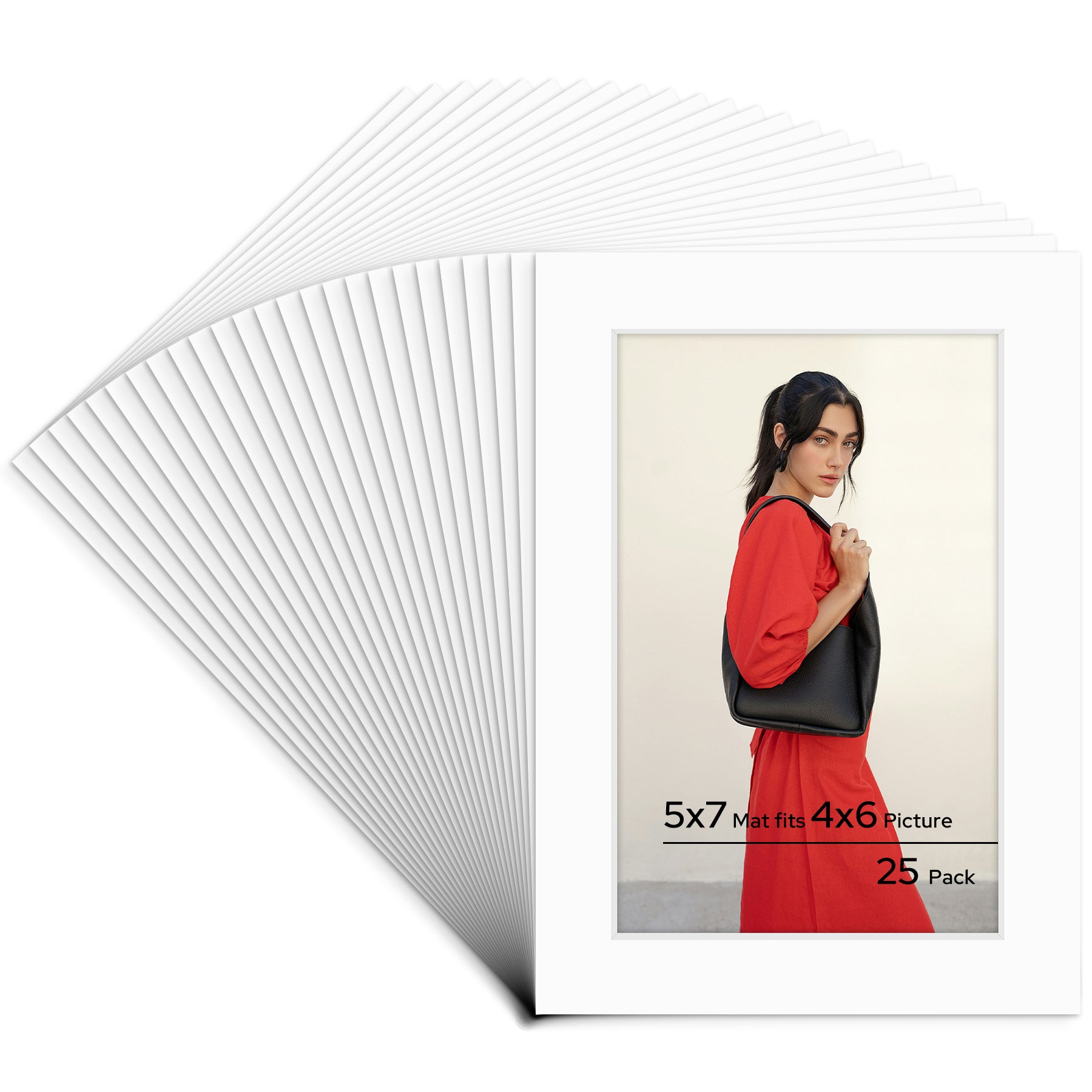 Golden State Art, 5x7 Pre-cut Mat with Whitecore fits 4x6 Picture