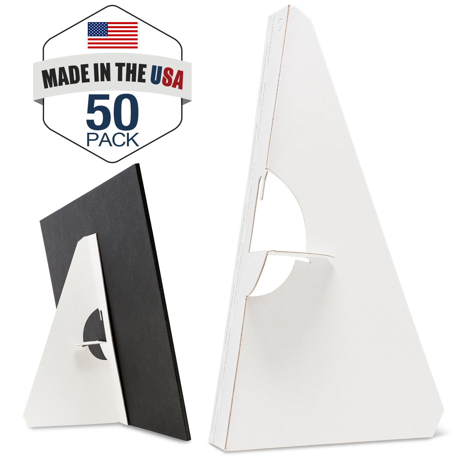 Golden State Art, Single Wing White Self-Stick Easel Back, Pack of 50.