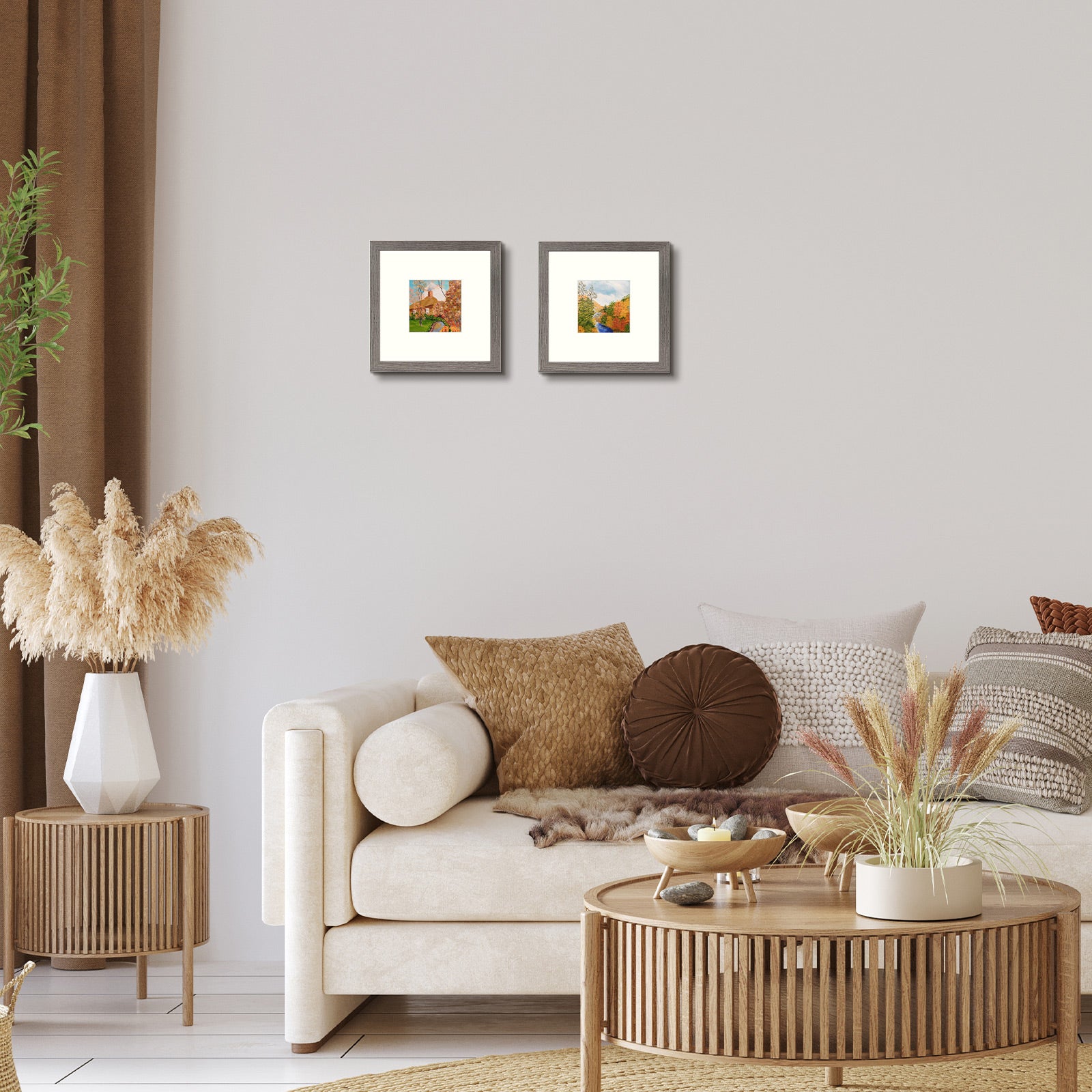 Golden State Art Grey 8x8 MDF Picture Frame for 4x4 Photo with Ivory Mat and Real Glass 9 Pack